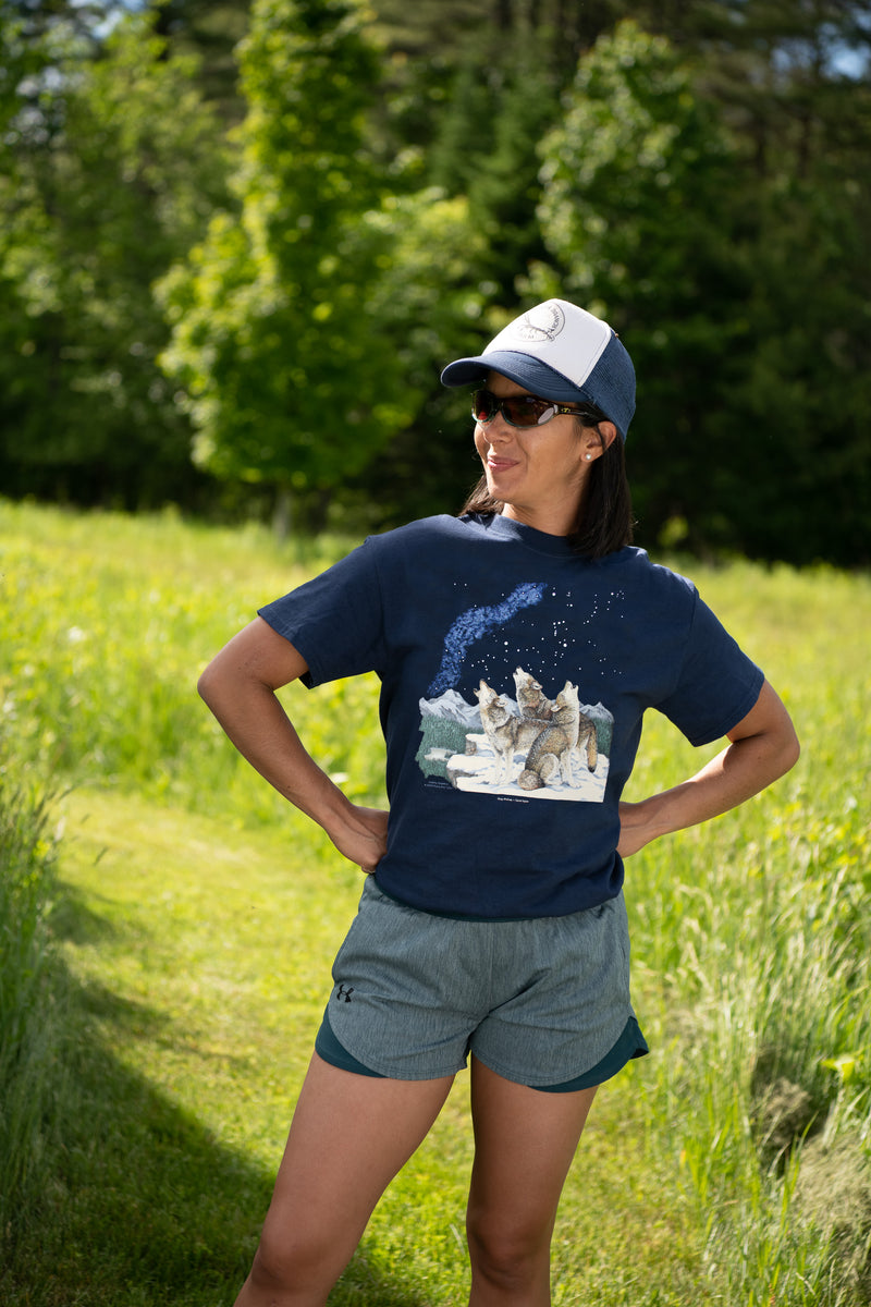 Howling Wolves Adult Navy T-shirt – Liberty Graphics