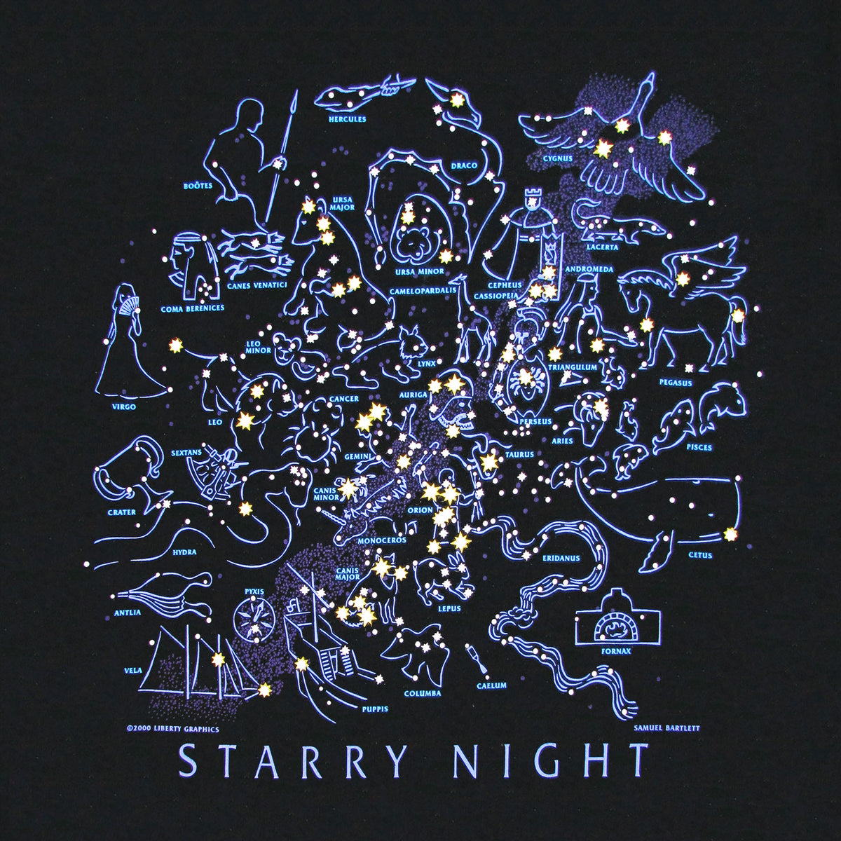 Starry Night Adult Black T-shirt – Liberty Graphics