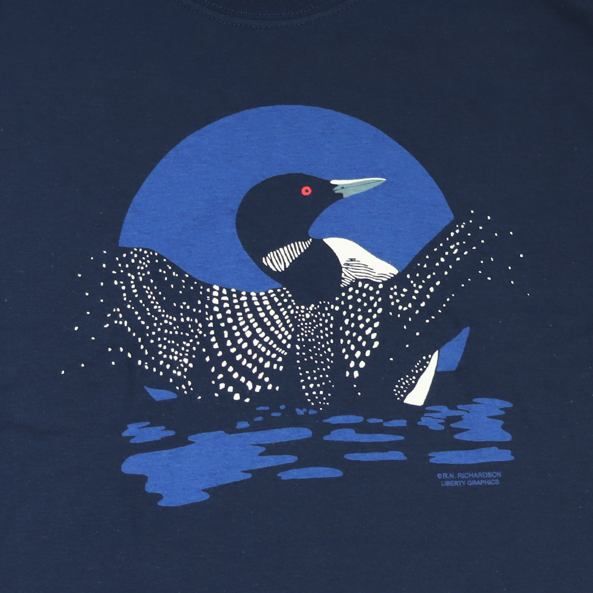 Loon n' Moon Long Sleeve Adult Navy T-shirt – Liberty Graphics